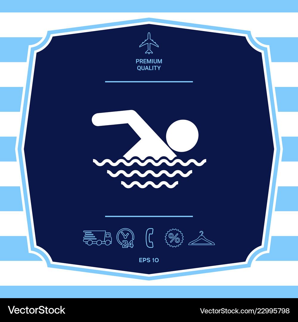 Swim icon symbol graphic elements for your design Vector Image