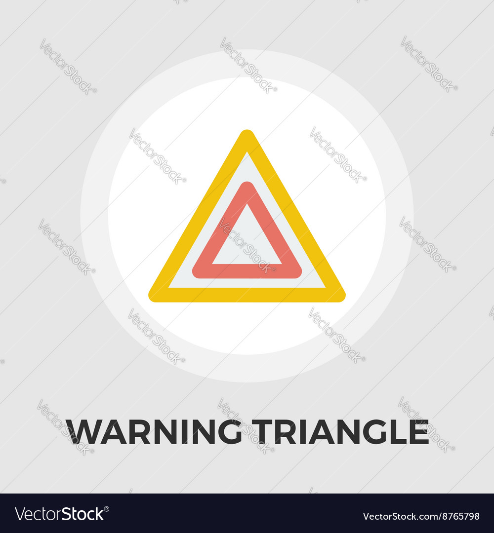 Warning triangle flat icon Royalty Free Vector Image