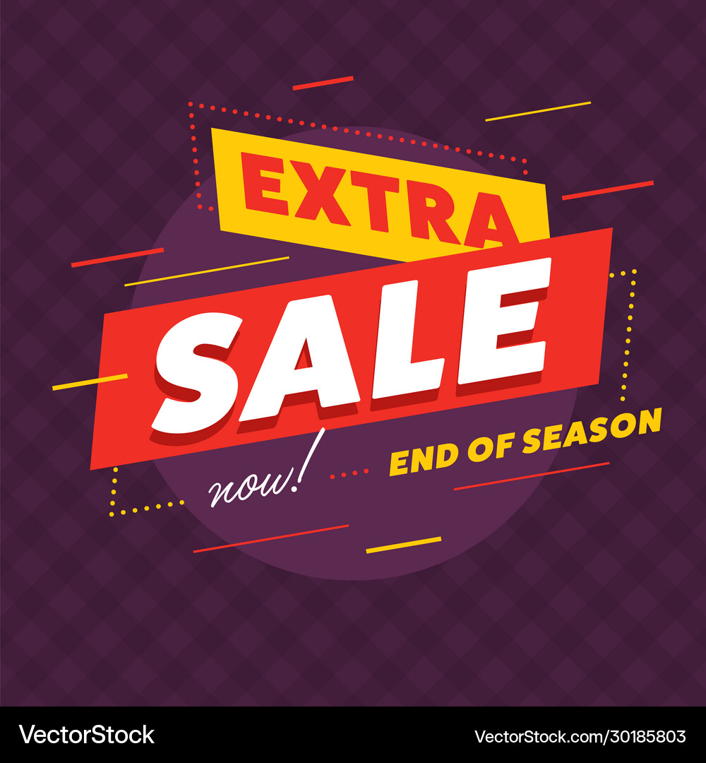 Bright banner for extra sale Royalty Free Vector Image