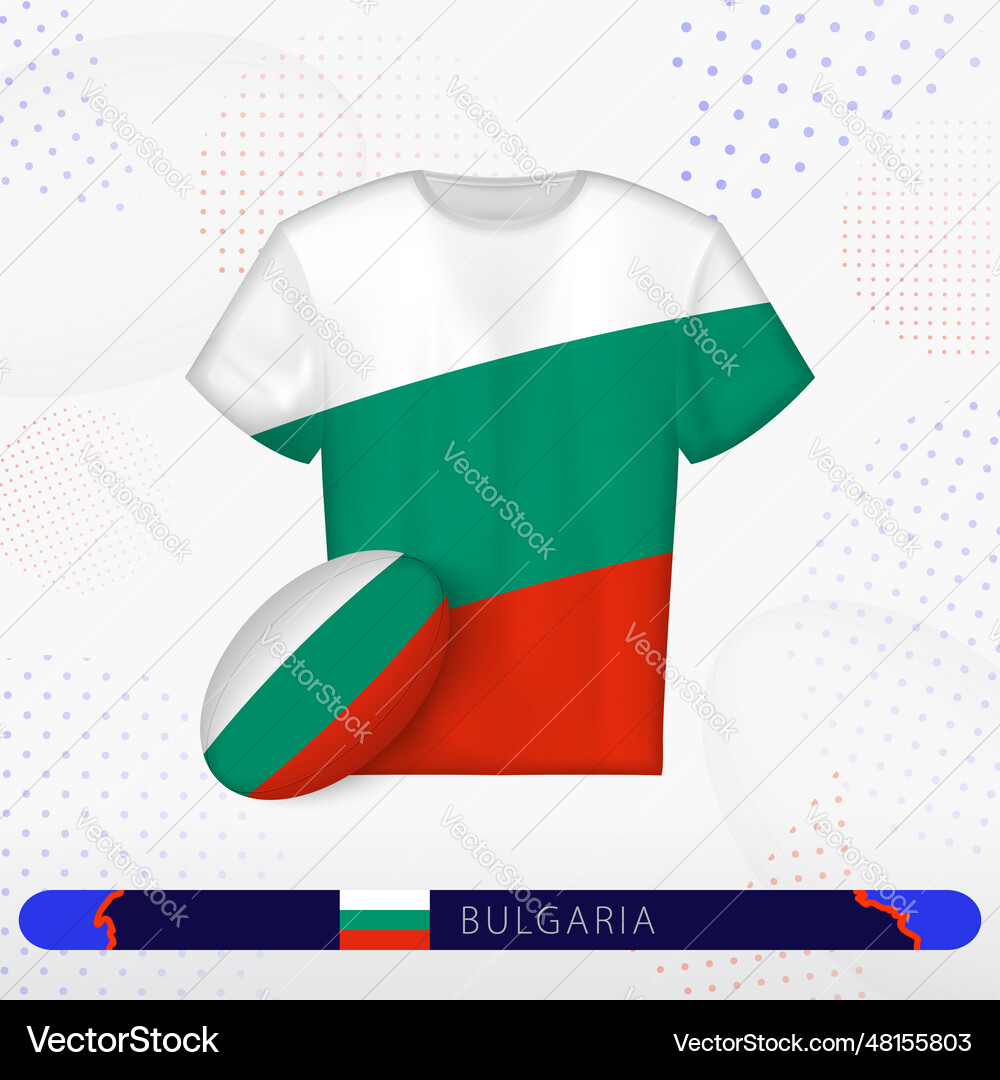 Bulgaria rugby jersey with ball Royalty Free Vector Image