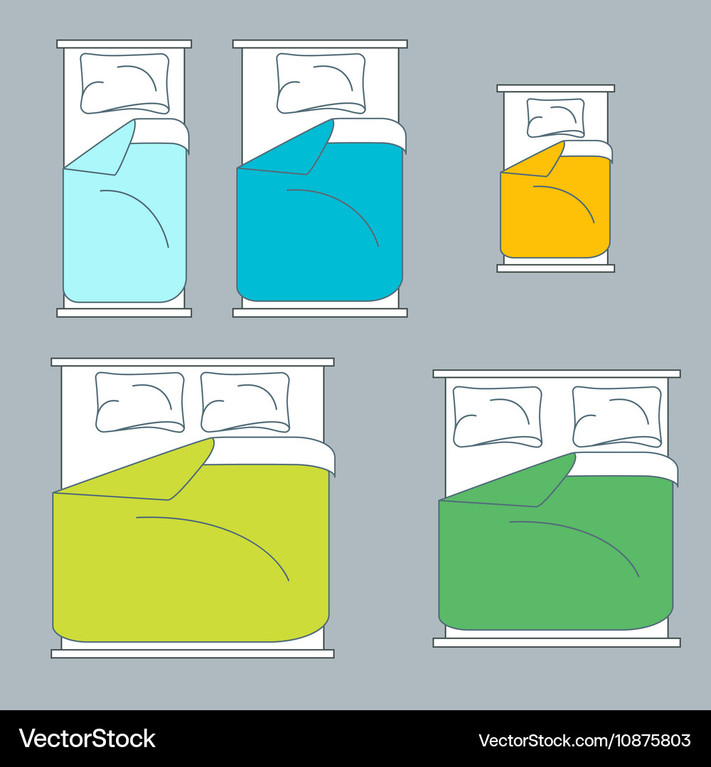 Colorful Bedding and Linen Set Royalty Free Vector Image