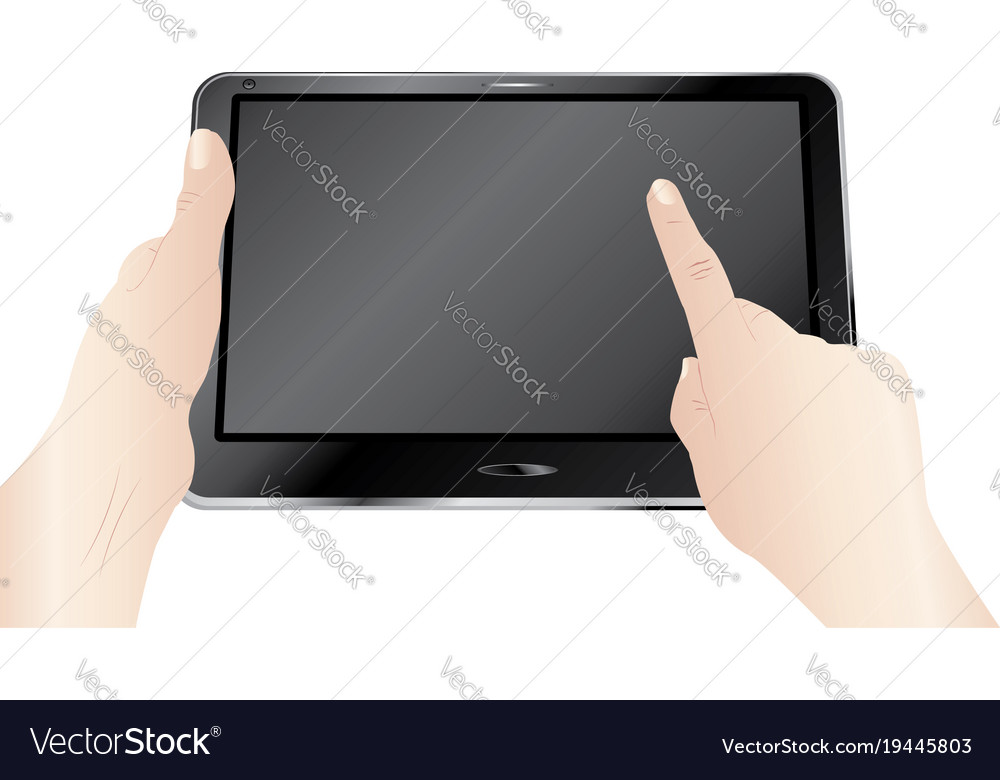 Digital tablet in hands Royalty Free Vector Image