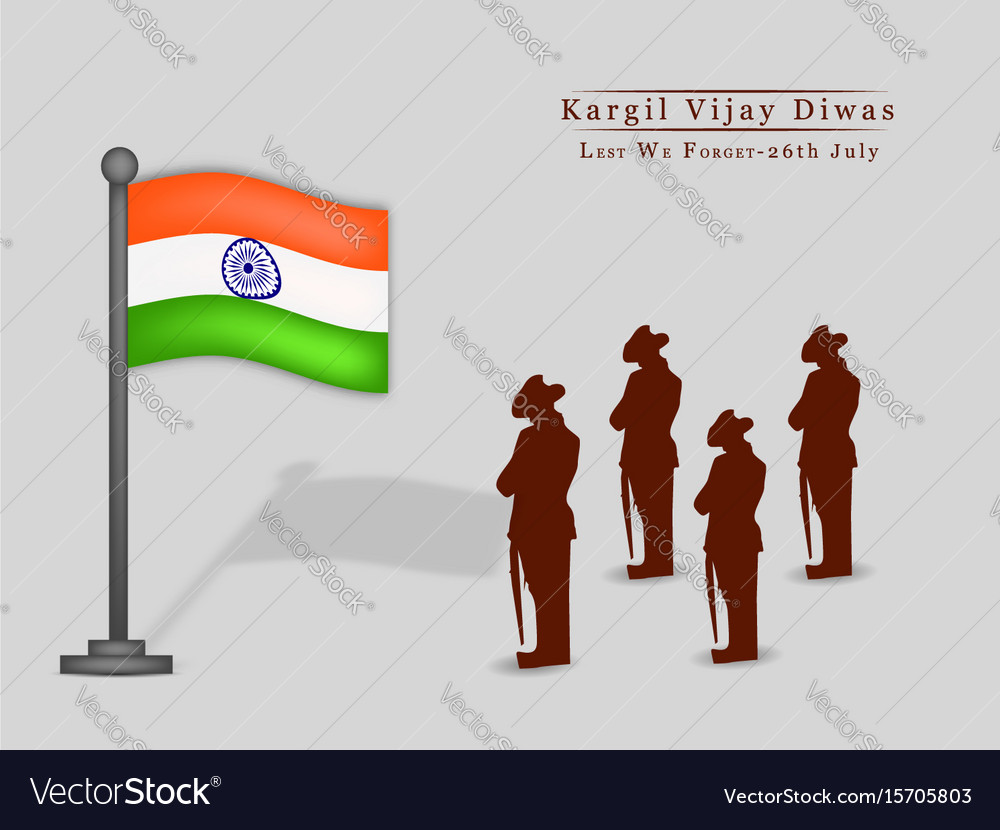 Kargil vijay diwas 26th july Royalty Free Vector Image
