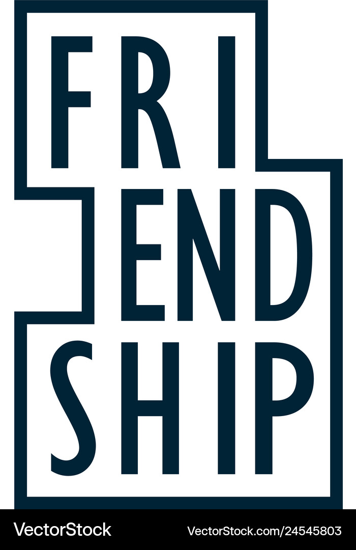 Lettering word friendship Royalty Free Vector Image