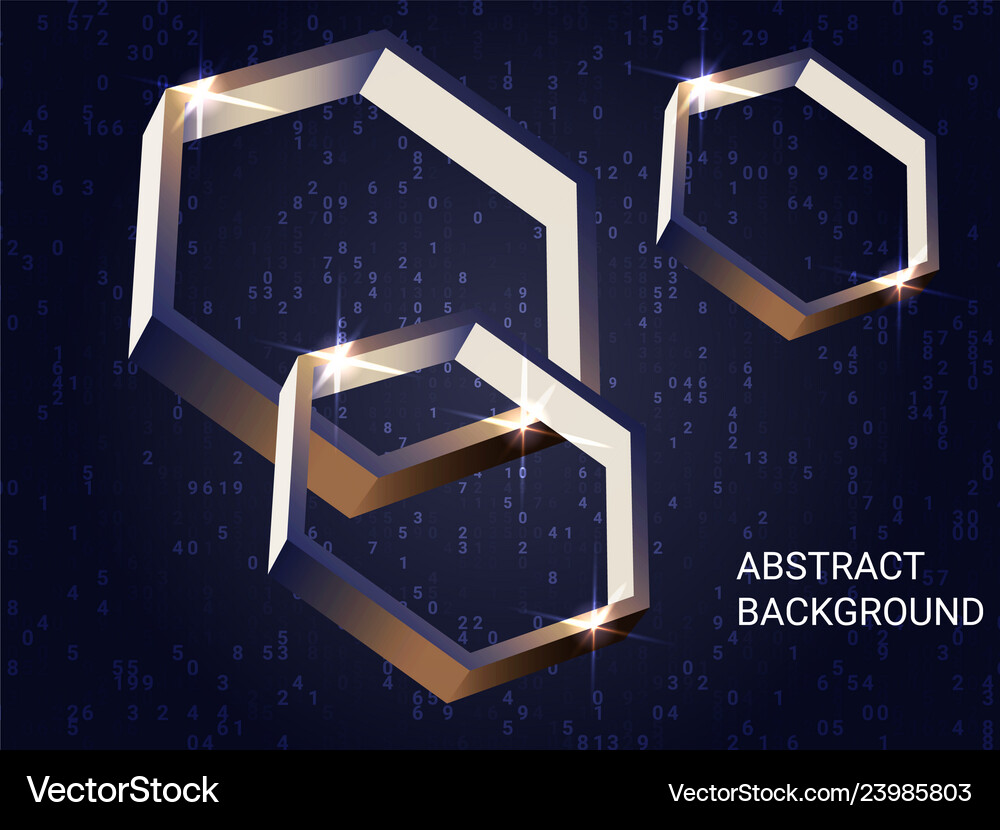 Metal polygons sparkle on the background Vector Image