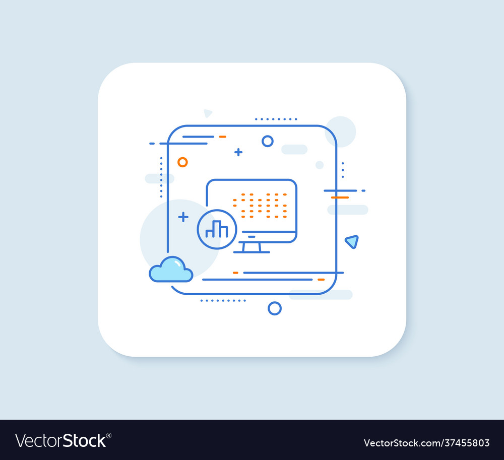 Report statistics line icon column graph sign Vector Image