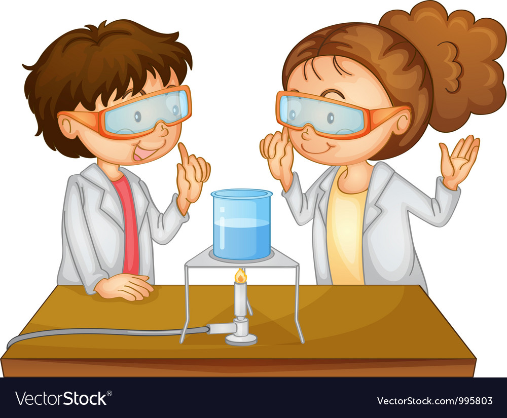 Scientists executing experiment Royalty Free Vector Image