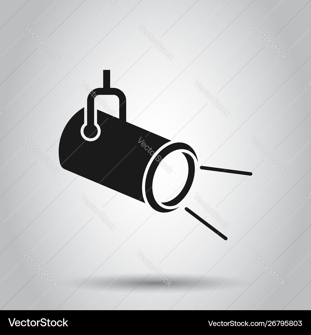 Spotlight icon in flat style lamp on isolated Vector Image