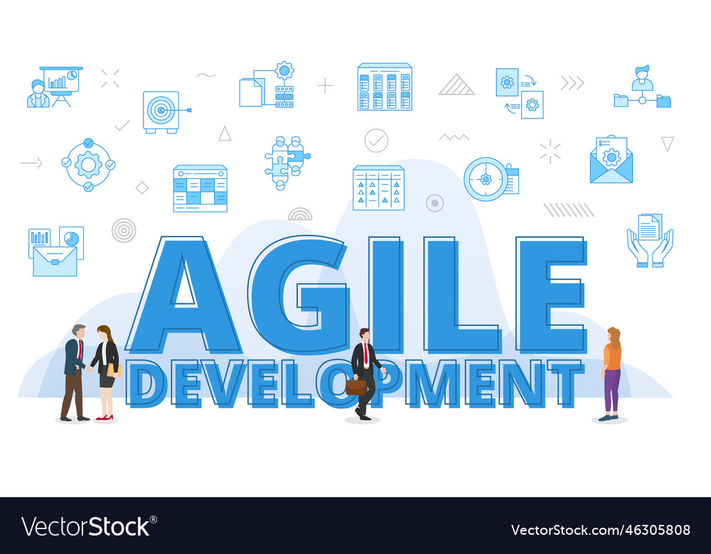 Agile development concept with big words Vector Image Agile development concept with big words Vector Image