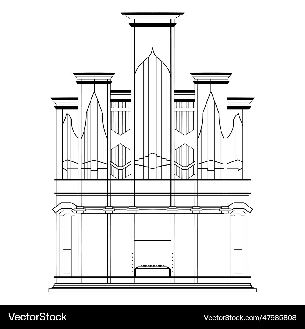 Church bamboo organ Royalty Free Vector Image - VectorStock