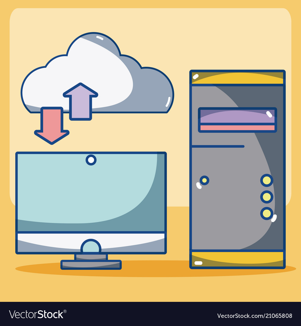 Cloud computing technology Royalty Free Vector Image