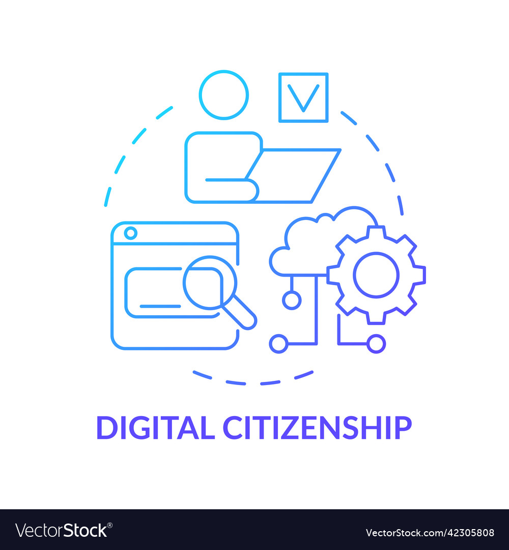 Digital citizenship blue gradient concept icon Vector Image