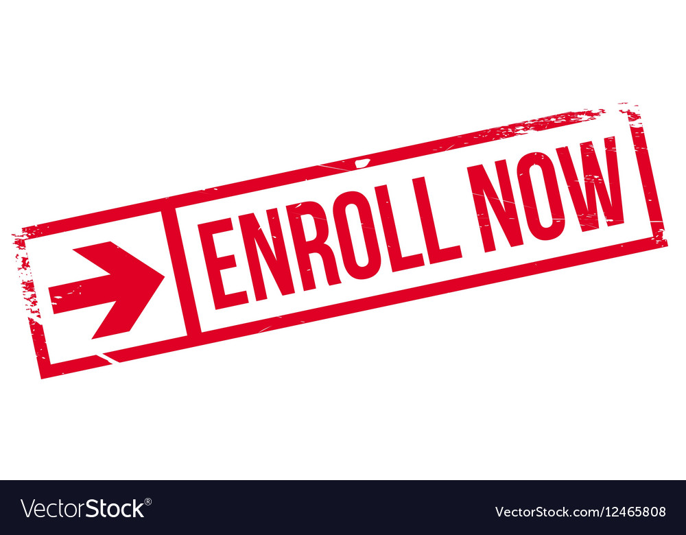 Enroll now stamp Royalty Free Vector Image - VectorStock