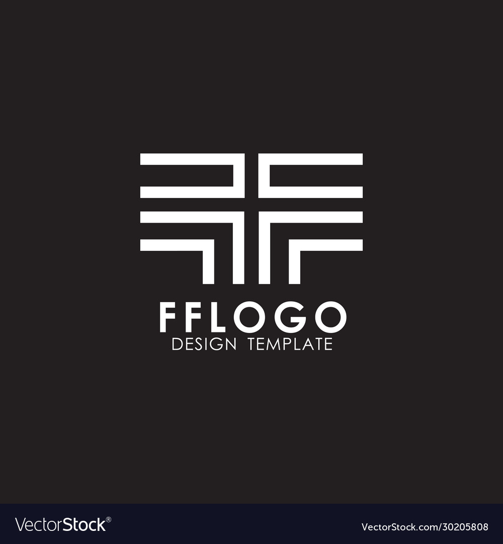 FF Initial Logo Icon Template Royalty Free Vector Image