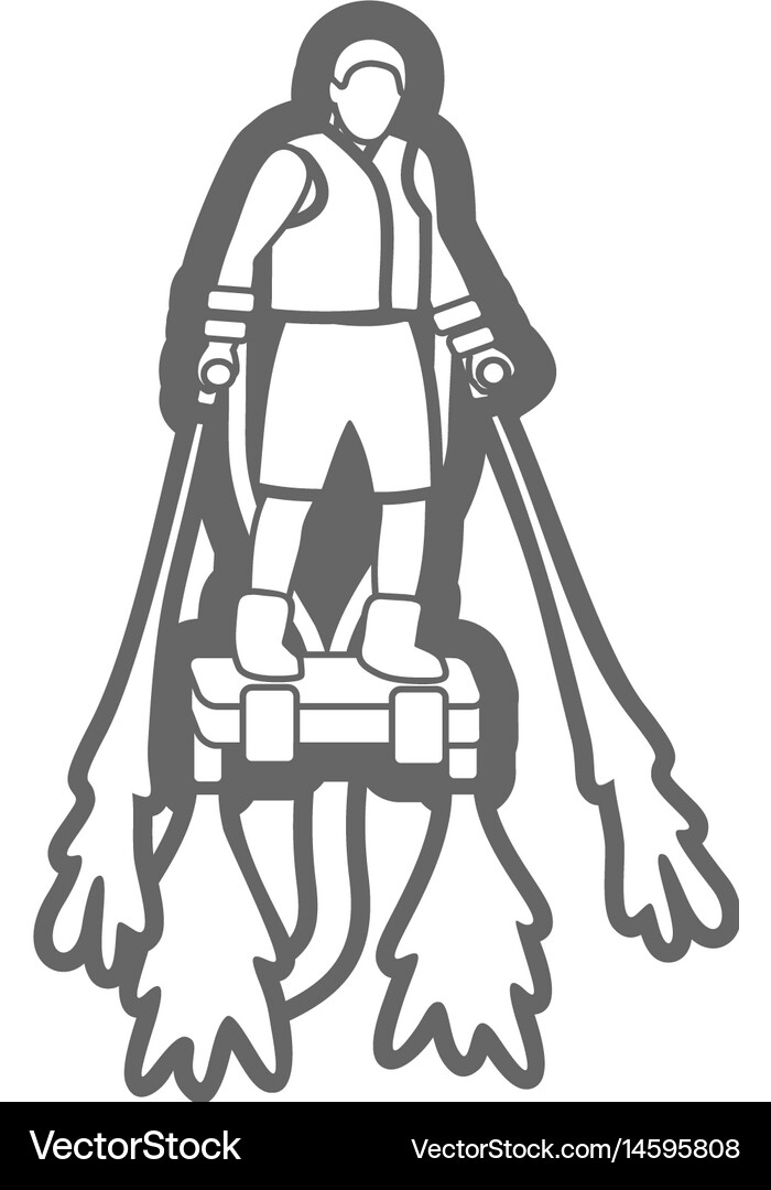 Flyboard outline icon summer vacation Royalty Free Vector