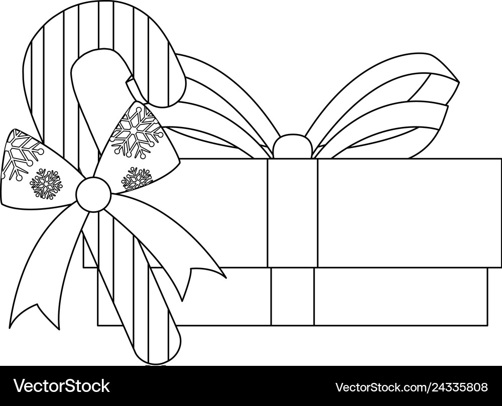 Gift box balloons and ribbon Royalty Free Vector Image