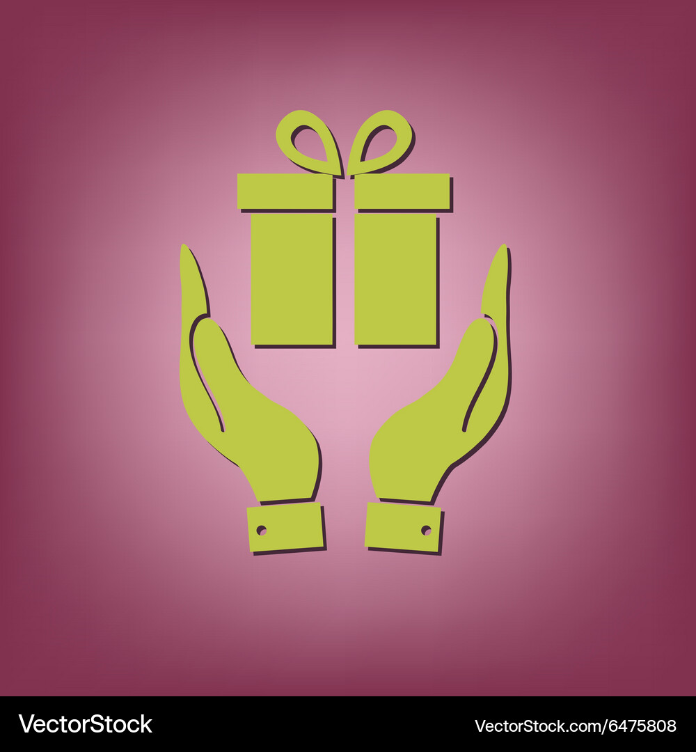 Hand holding a holiday gift box icon Royalty Free Vector