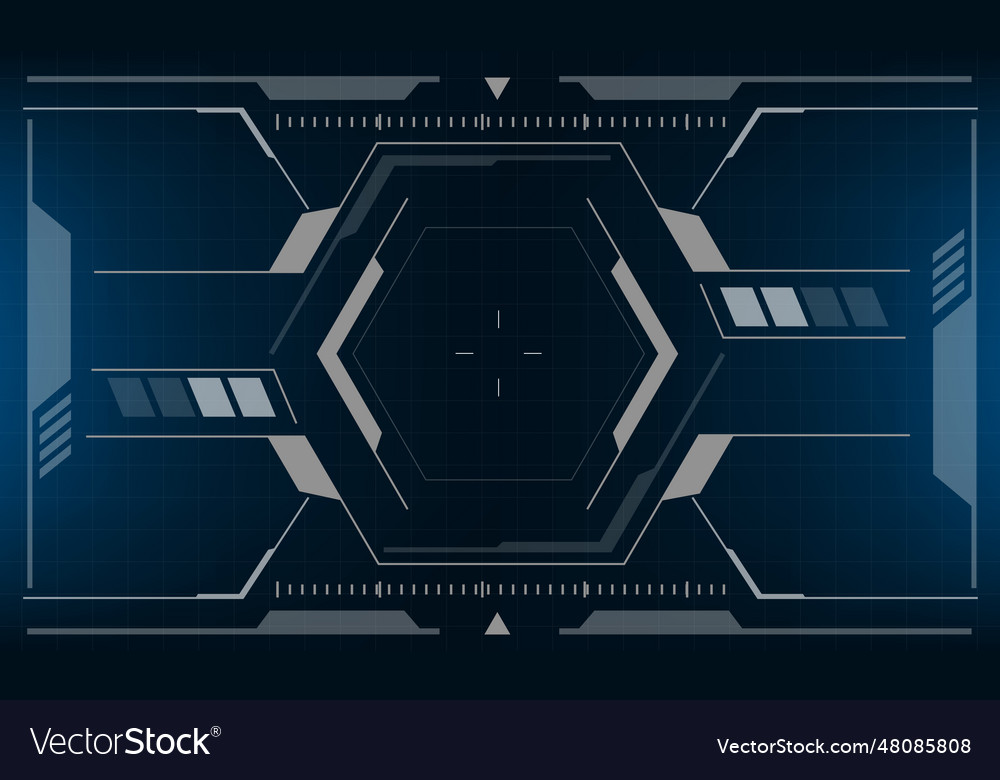 Hud sci-fi interface screen view design virtual Vector Image