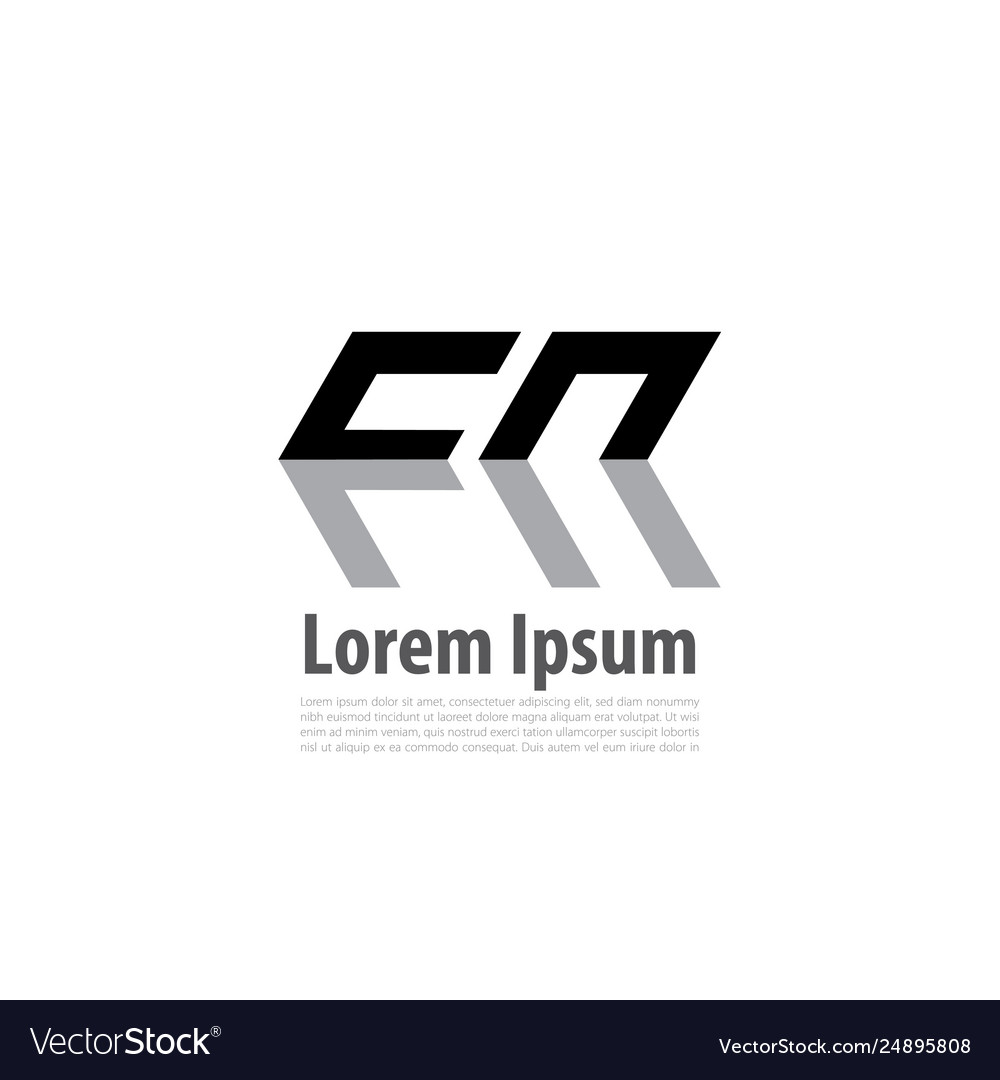 Initial letter fn linked hexagonal creative Vector Image