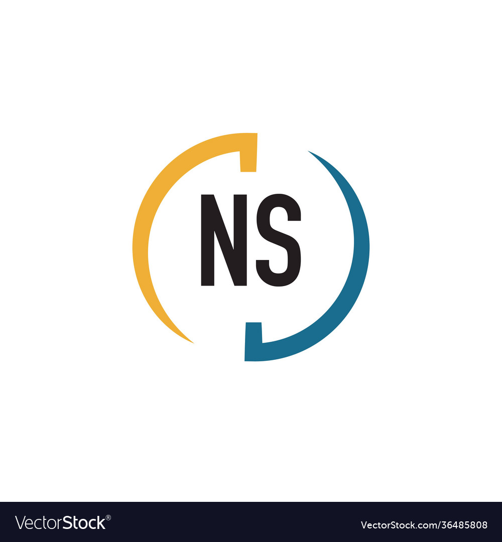 Initial letter ns swoosh design logo concept Vector Image