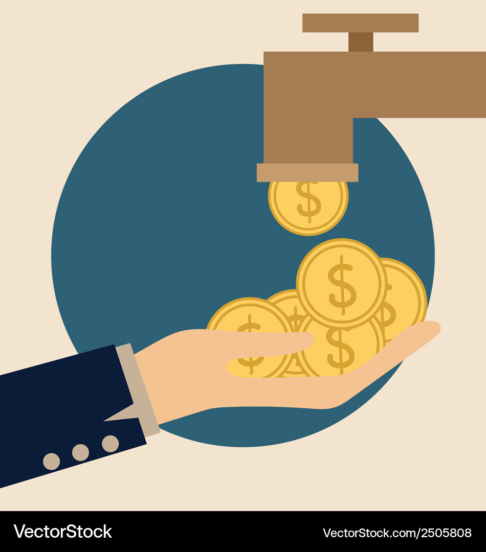 Money on hand modern flat design concept Vector Image