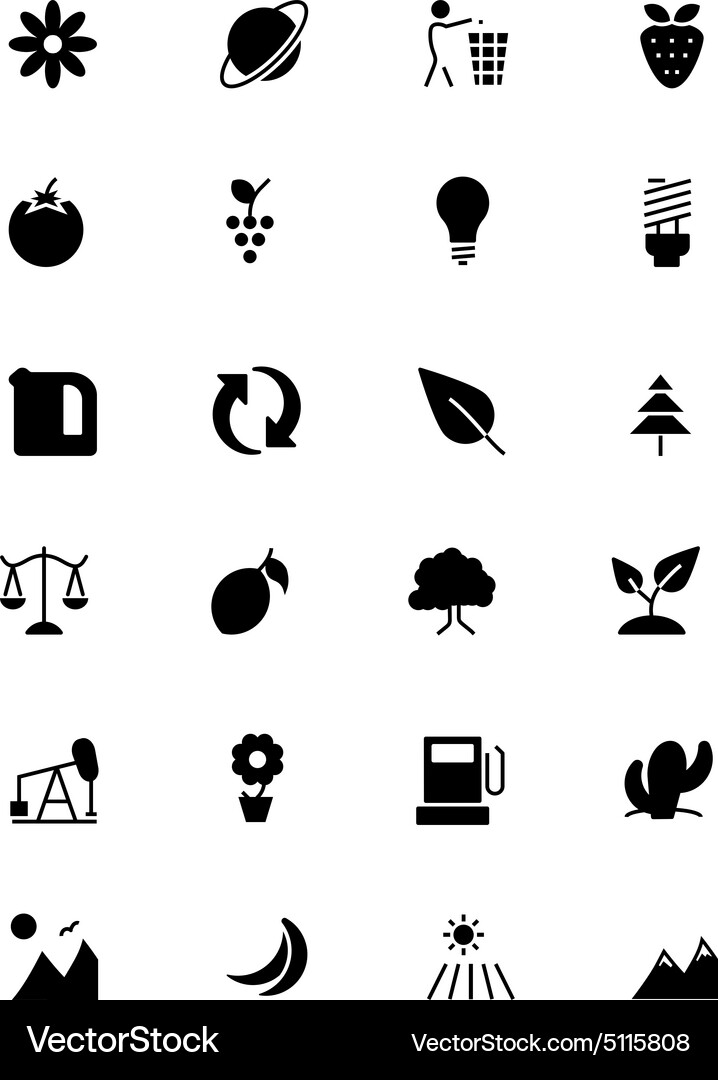 Nature and Ecology Icons 2 Royalty Free Vector Image