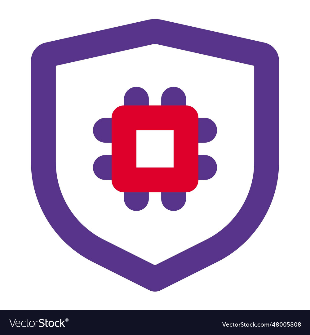 Processor-equipped shield for digital protection Vector Image