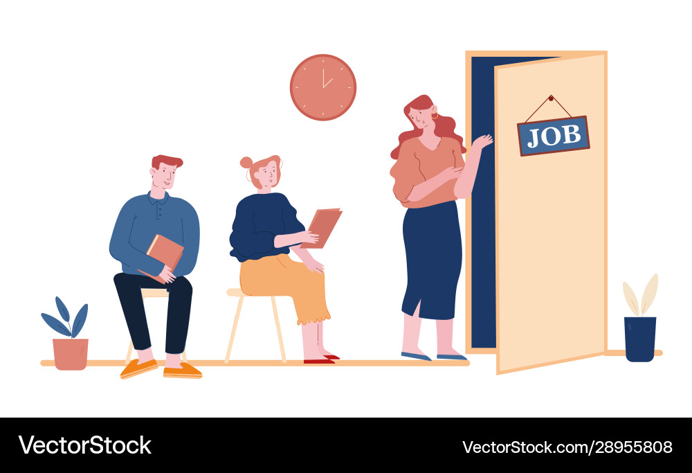 Recruitment job interview concept unemployed Vector Image