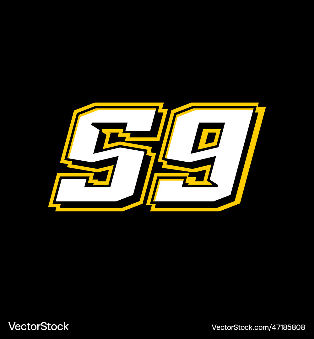 Sport racing number template 59 Royalty Free Vector Image