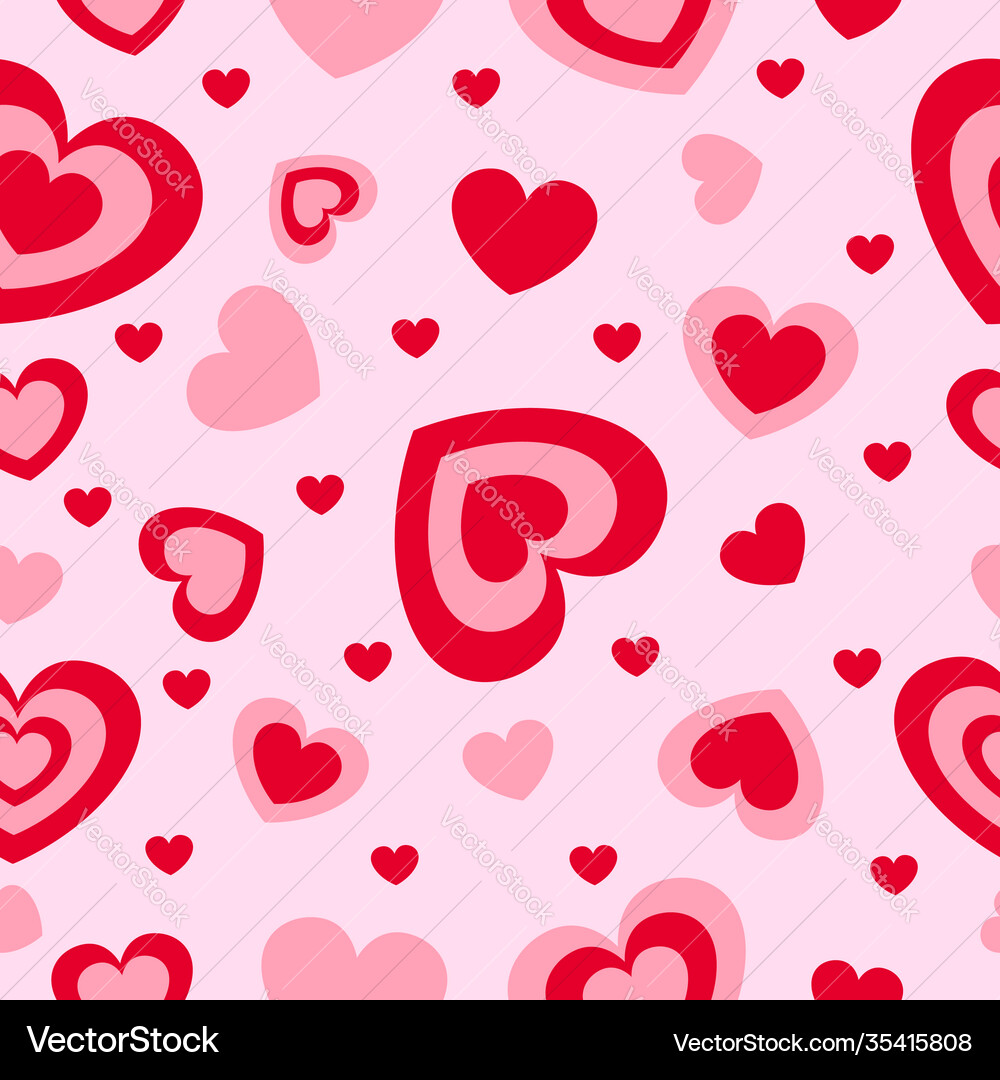 St valentines day seamless pattern with red Vector Image