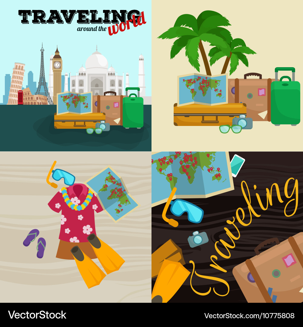 Travel concept tourism Royalty Free Vector Image