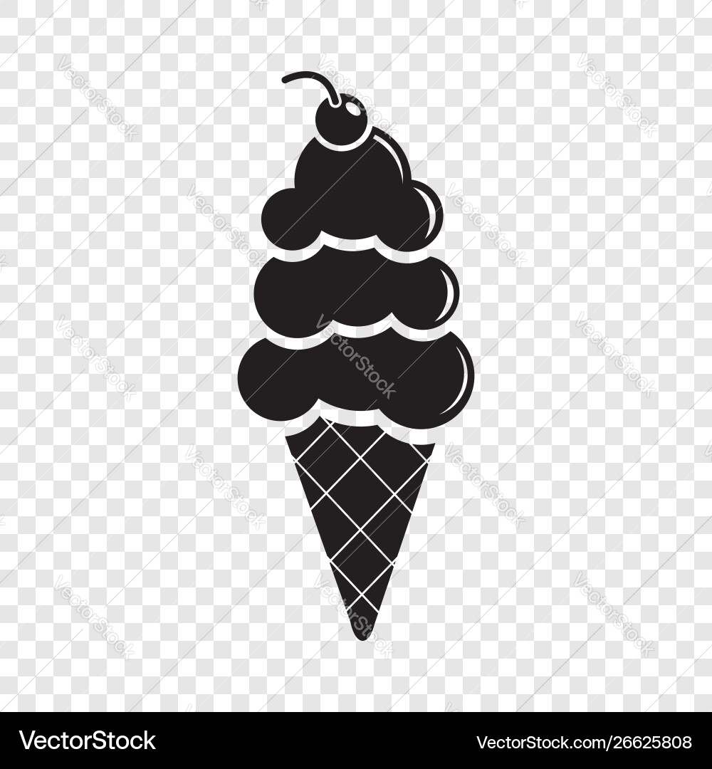 Vanilla ice cream icon simple black style Vector Image