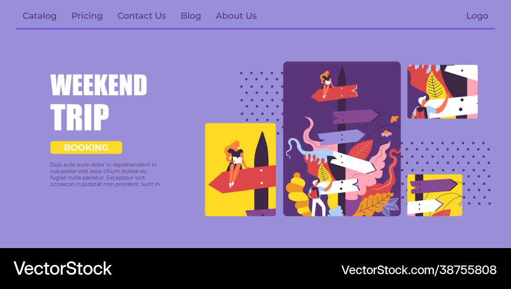 Weekend trip traveling and having adventures Vector Image