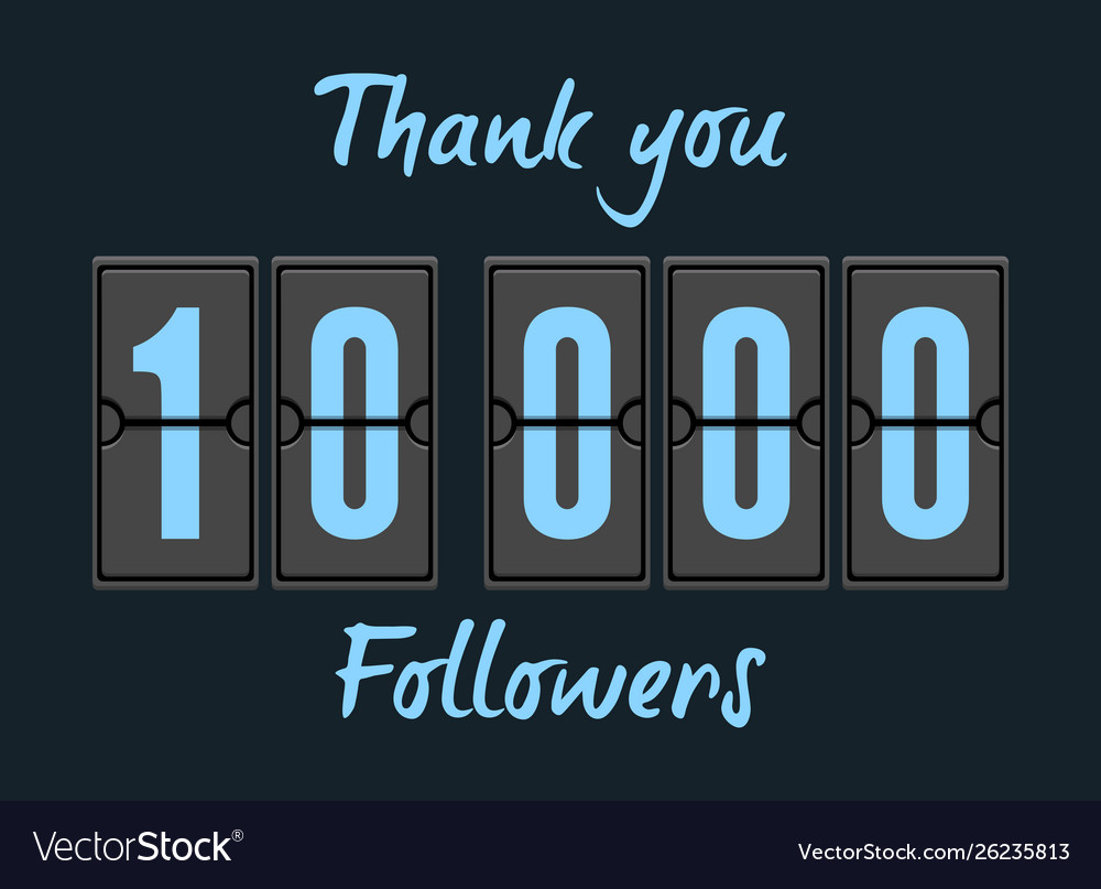 10000 Followers Greeting Card Royalty Free Vector Image