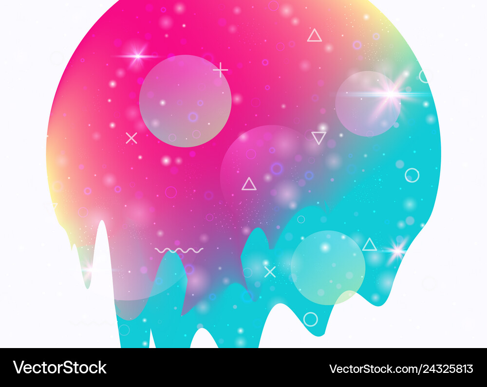 Abstract landscape with holographic cosmos Vector Image