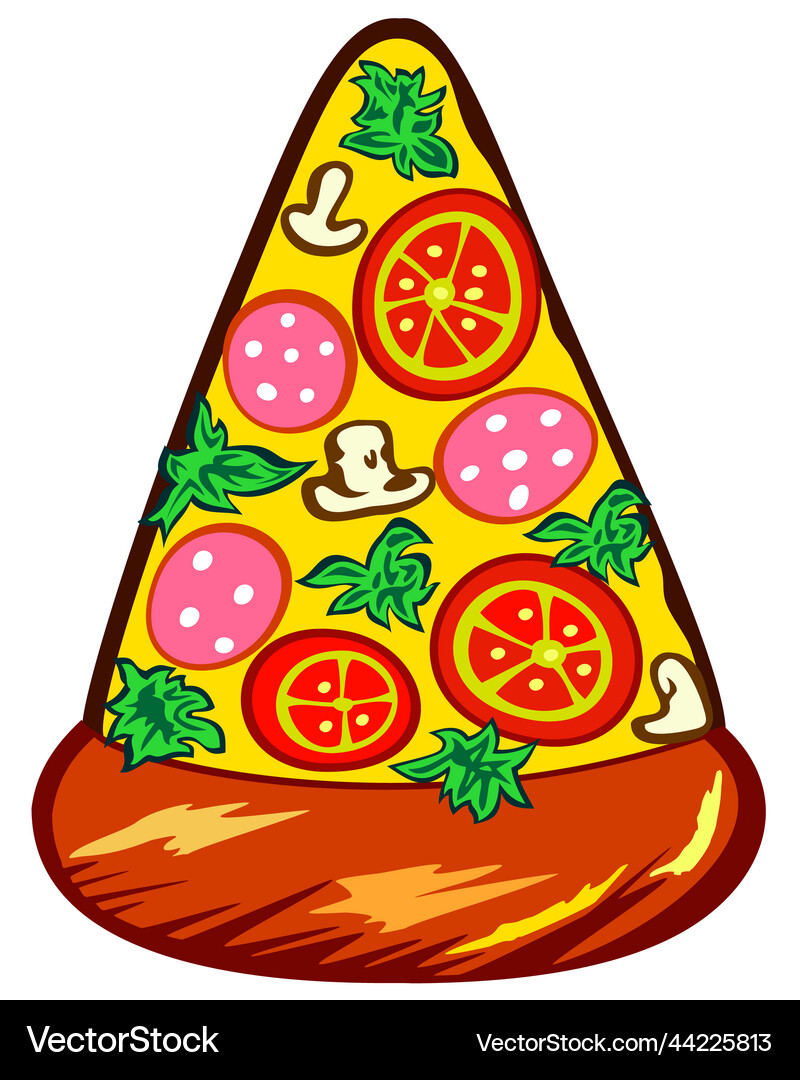 Bright isolated of slice pizza Royalty Free Vector Image