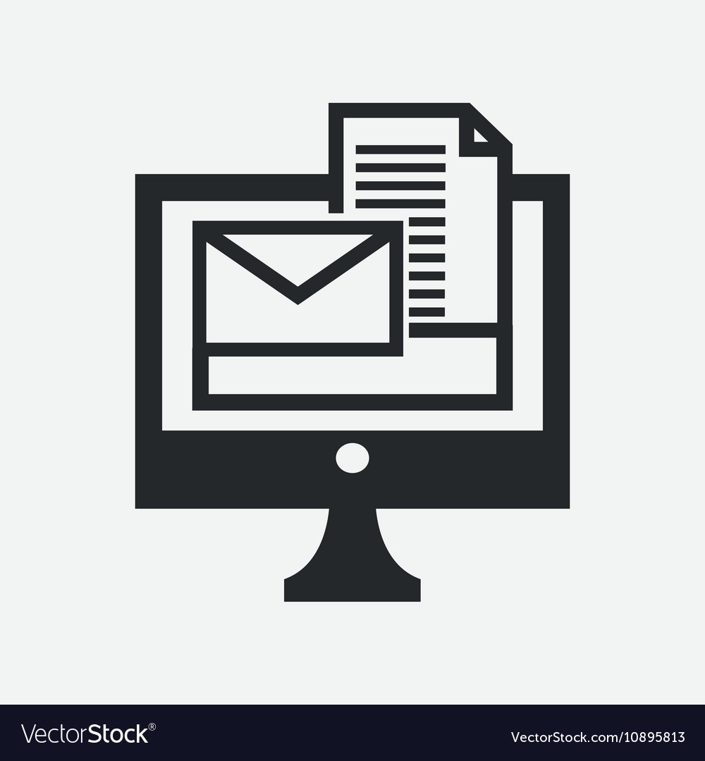 Computer and message envelope icon Royalty Free Vector Image