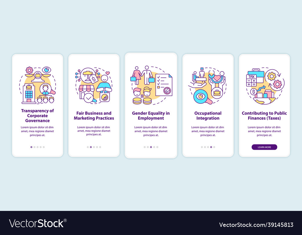Csr matters onboarding mobile app page screen Vector Image Csr matters onboarding mobile app page screen Vector Image