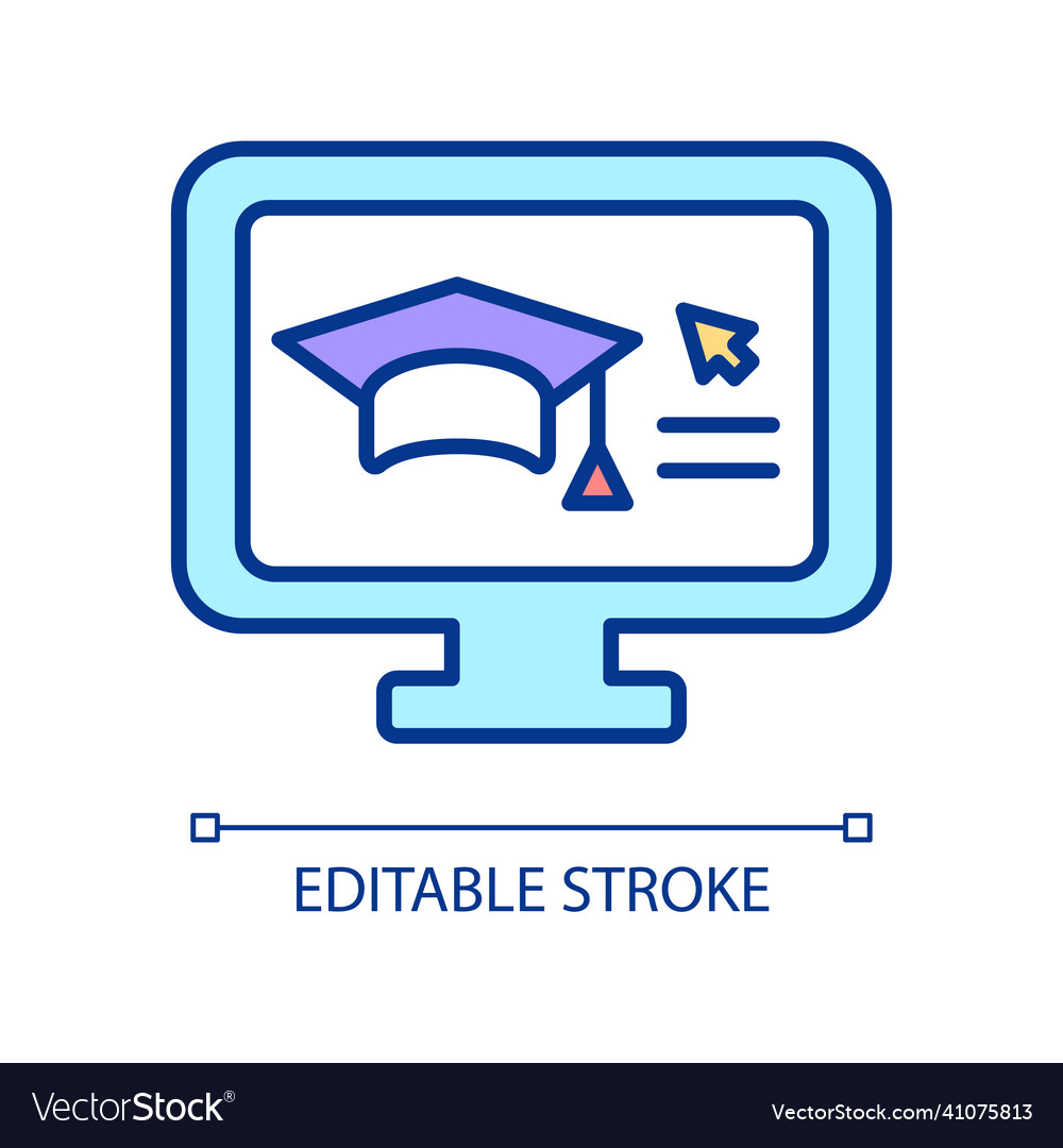 Electronic education rgb color icon Royalty Free Vector Electronic education rgb color icon Royalty Free Vector