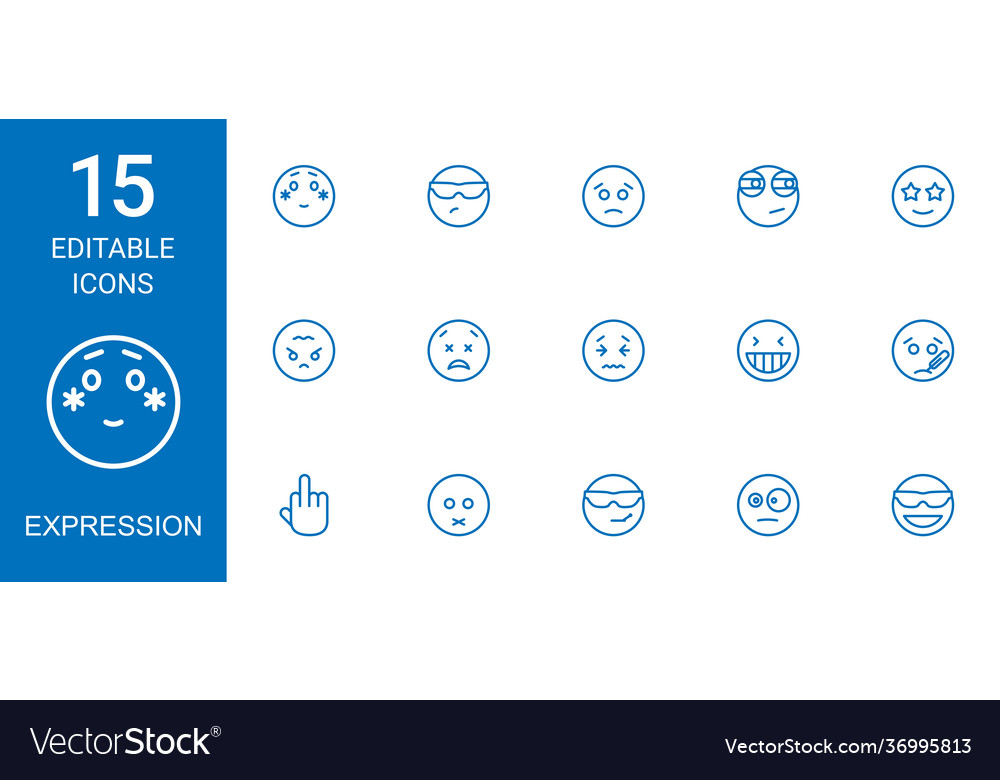 Expression icons Royalty Free Vector Image - VectorStock