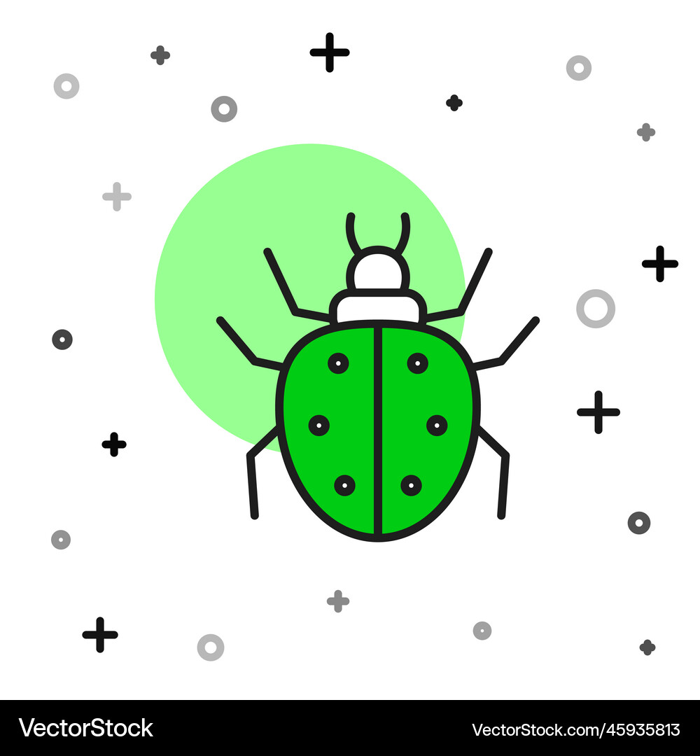 Filled outline mite icon isolated on white Vector Image