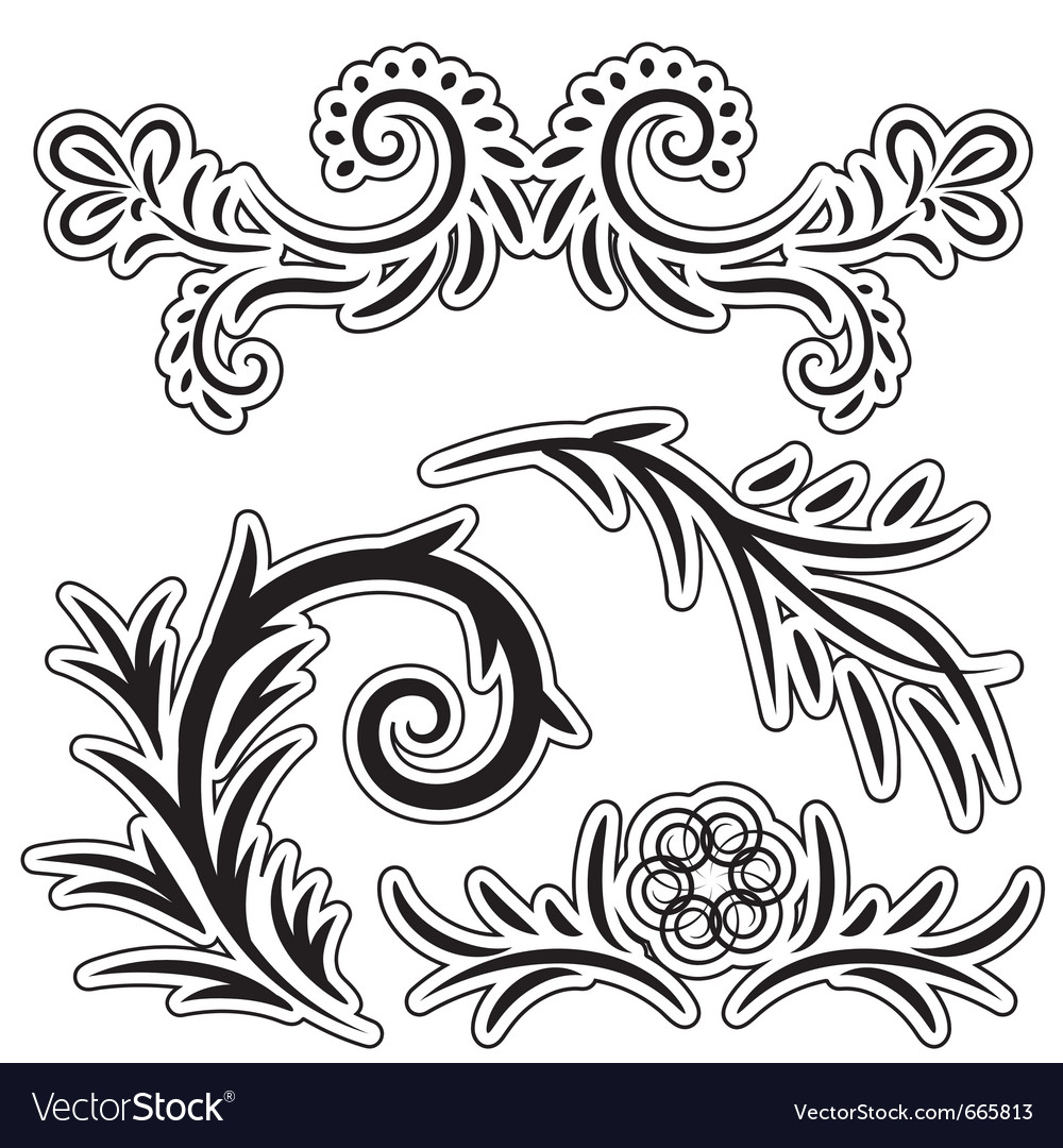 Floral design elements Royalty Free Vector Image