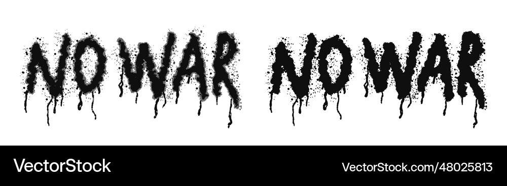 Graffiti text no war lettering with smudges Vector Image
