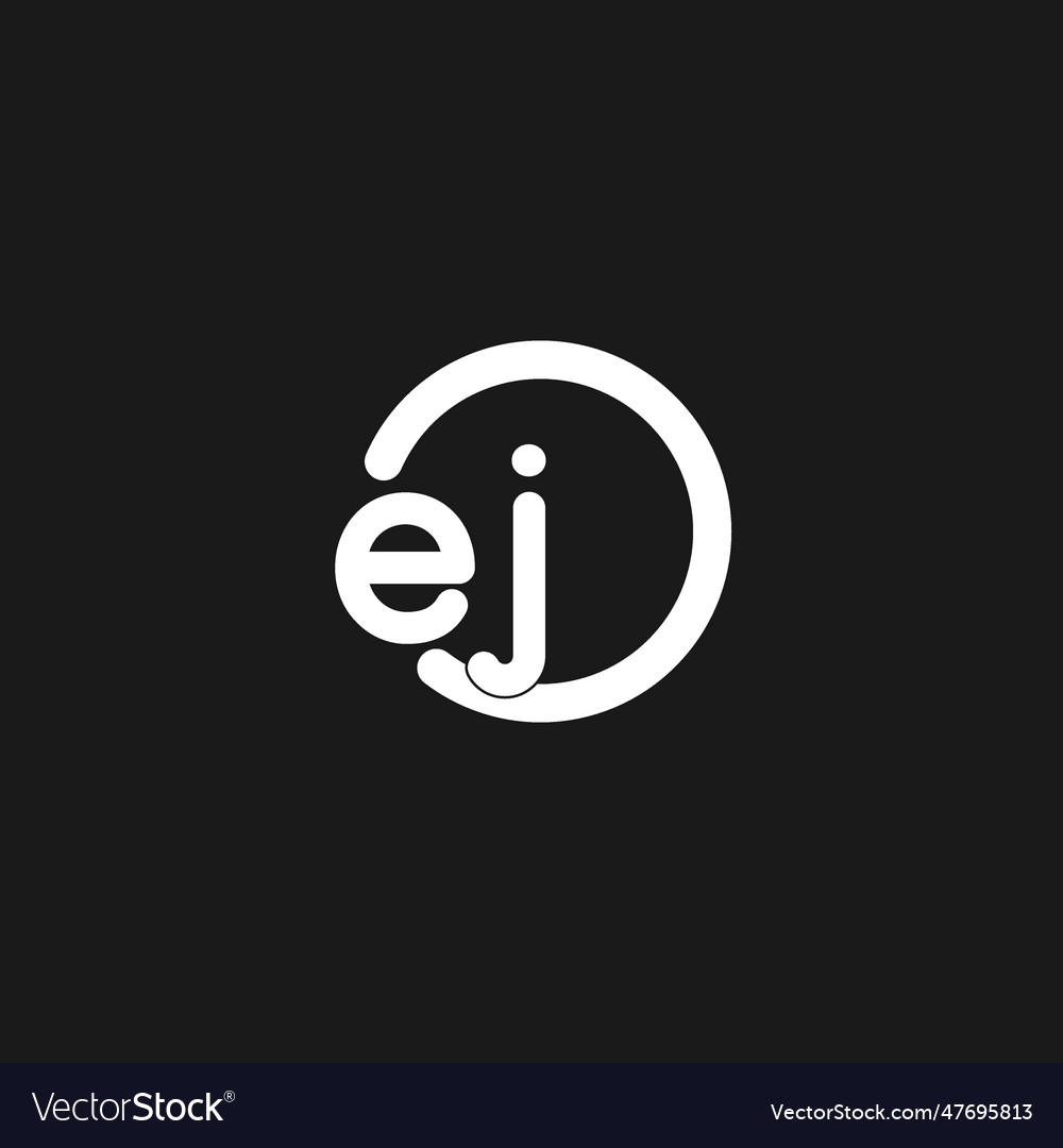 Initials ej logo monogram with simple circles Vector Image