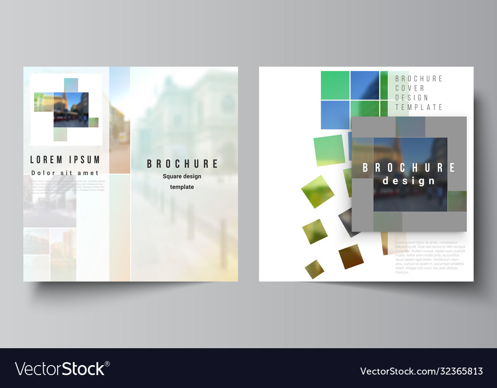 Layout two square format covers design Royalty Free Vector