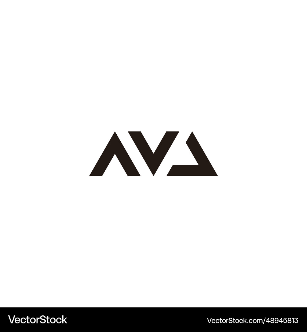 Letter a v and j triangles geometric symbol Vector Image
