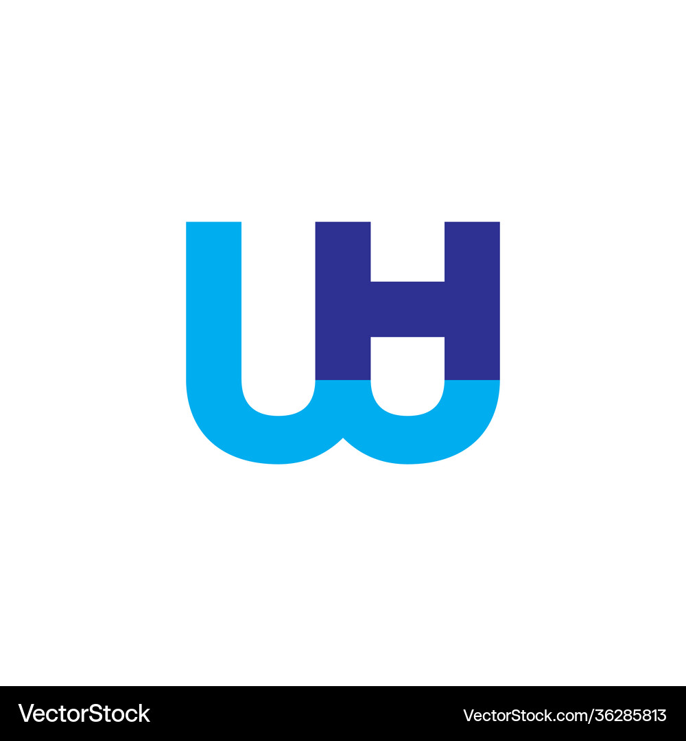 Letter hw simple geometric line logo Royalty Free Vector