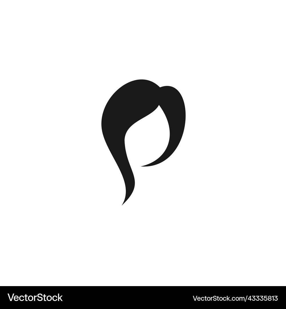 Letter p female logo design Royalty Free Vector Image