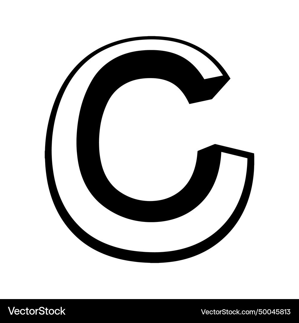Logo letter c tall slender font Royalty Free Vector Image