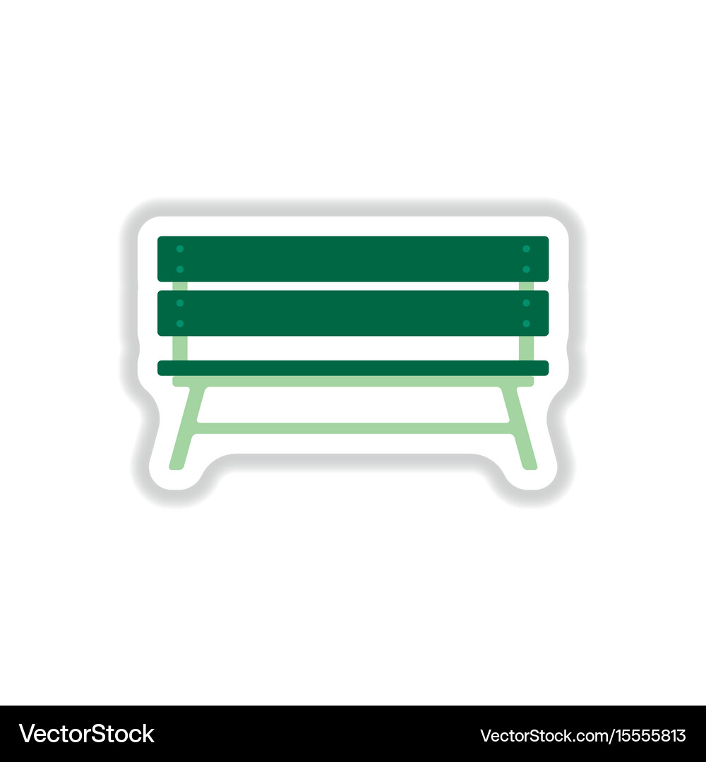Park bench in paper sticker style Royalty Free Vector Image